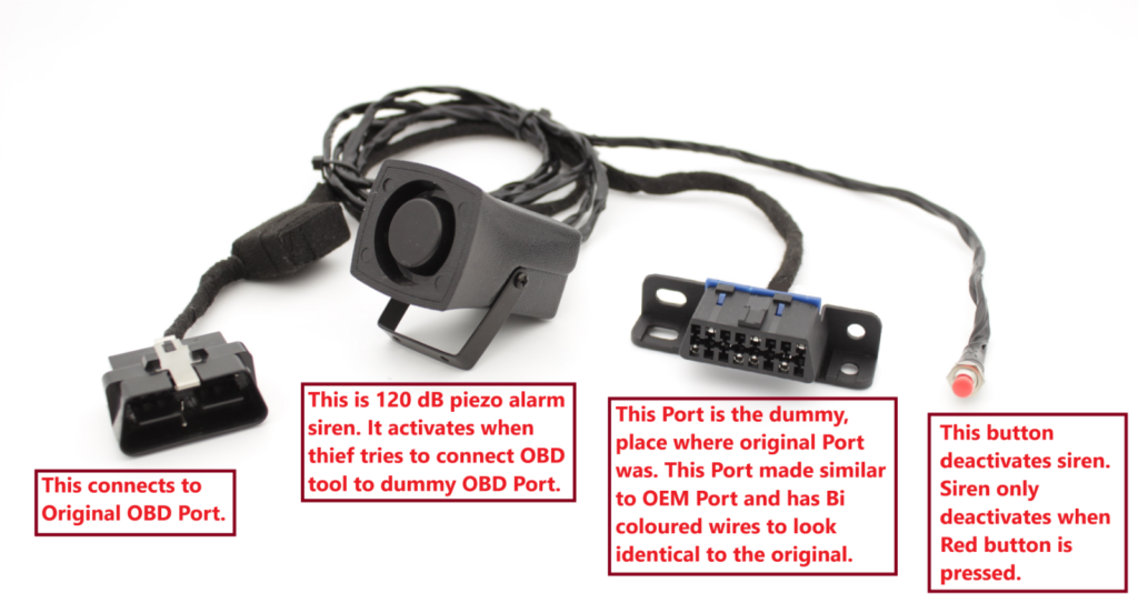 AUDI dummy OBD port with powered siren | Dummy OBD